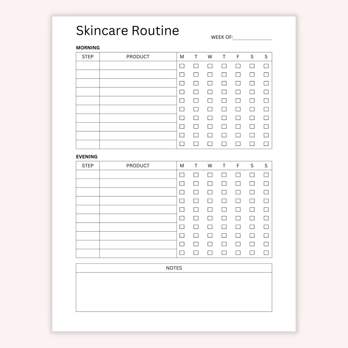 Printable Skincare Routine Planner, Self Care Organizer, Beauty Planner ...