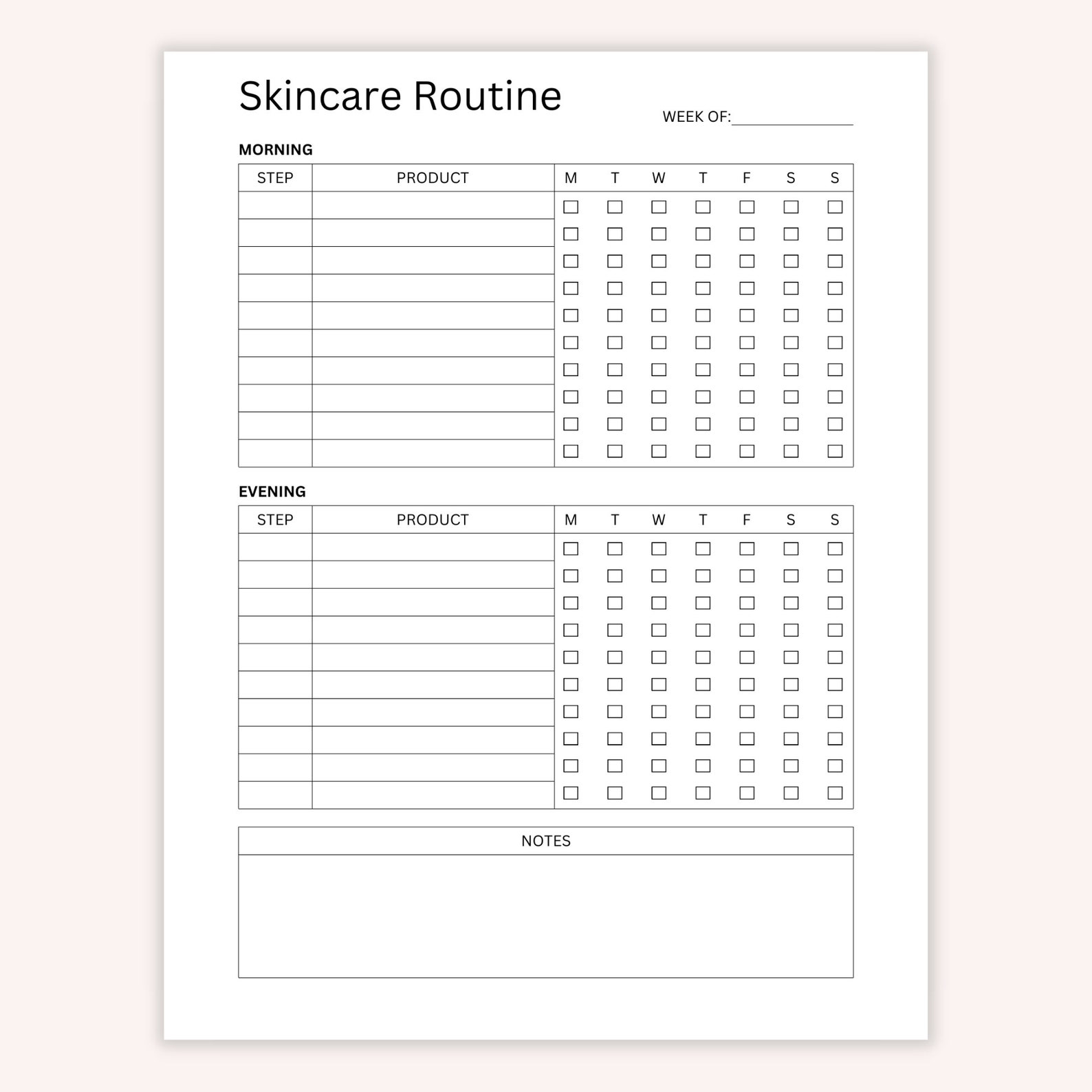 Printable Skincare Routine Planner, Self Care Organizer, Beauty Planner ...