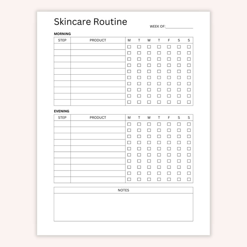 Printable Skincare Routine Planner, Self Care Organizer, Beauty Planner ...
