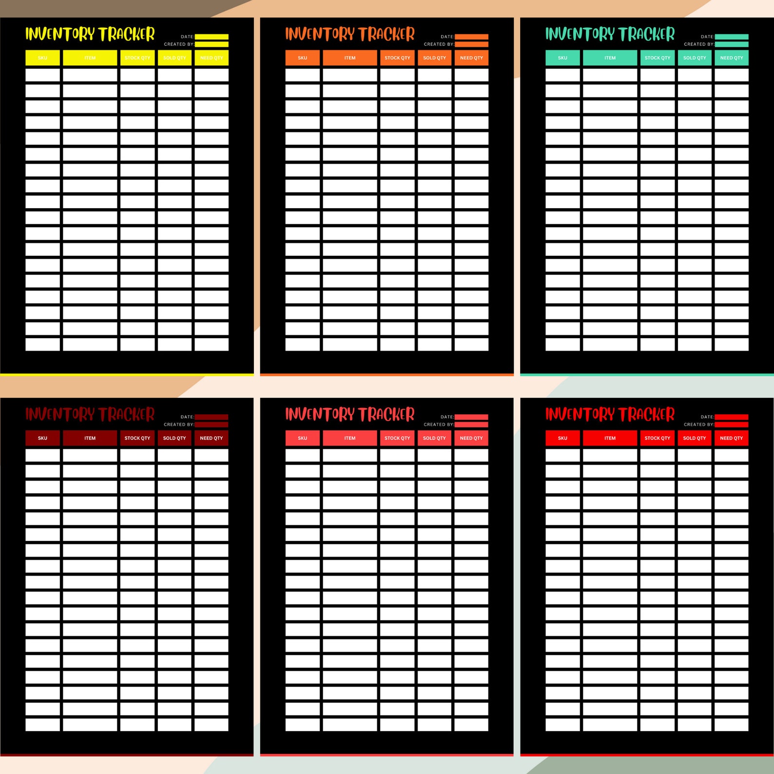 Printable Inventory Tracker, Small Business Organizer, Inventory ...