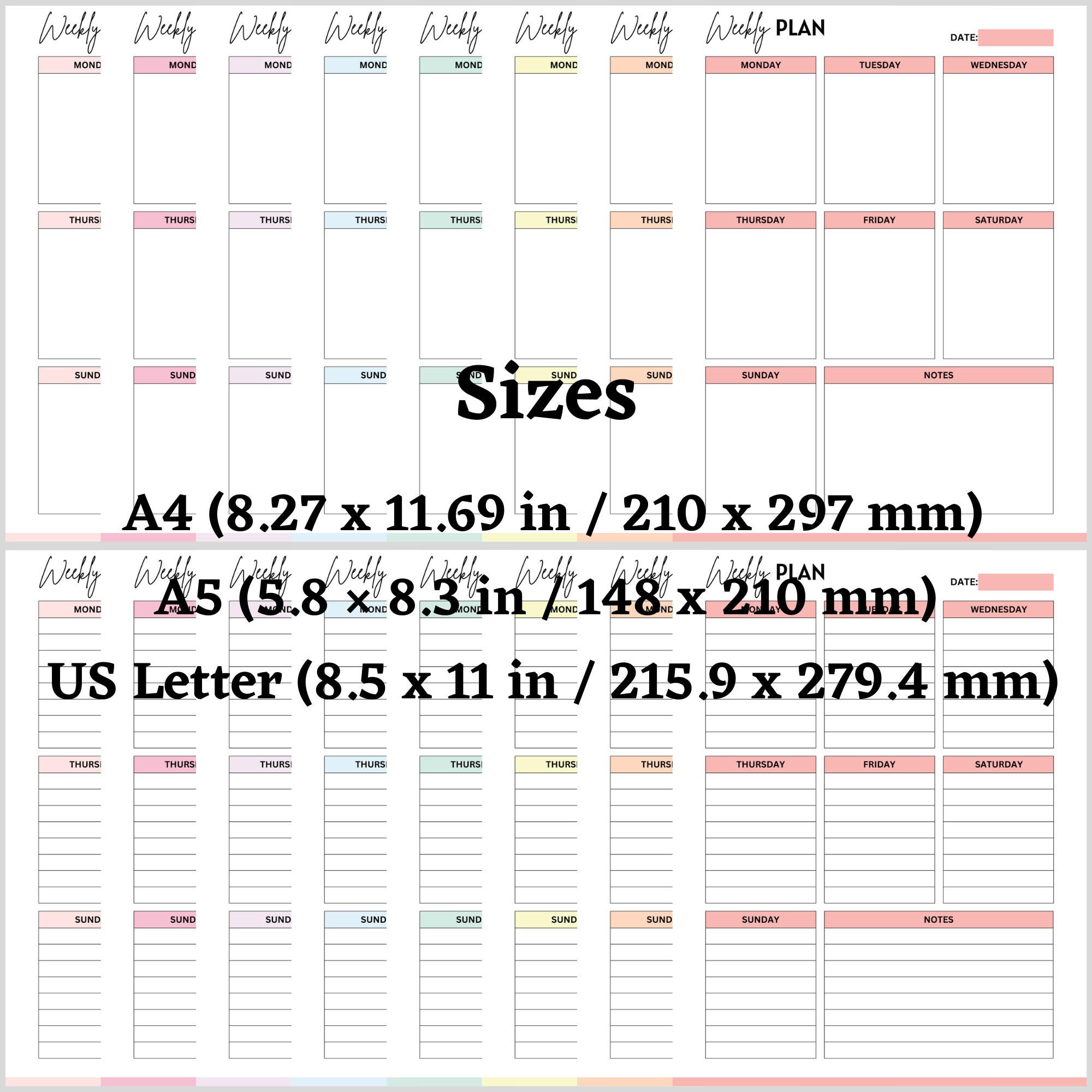 Printable Weekly Plan, Daily Planner, Weekly Schedule, Weekly Organizer ...