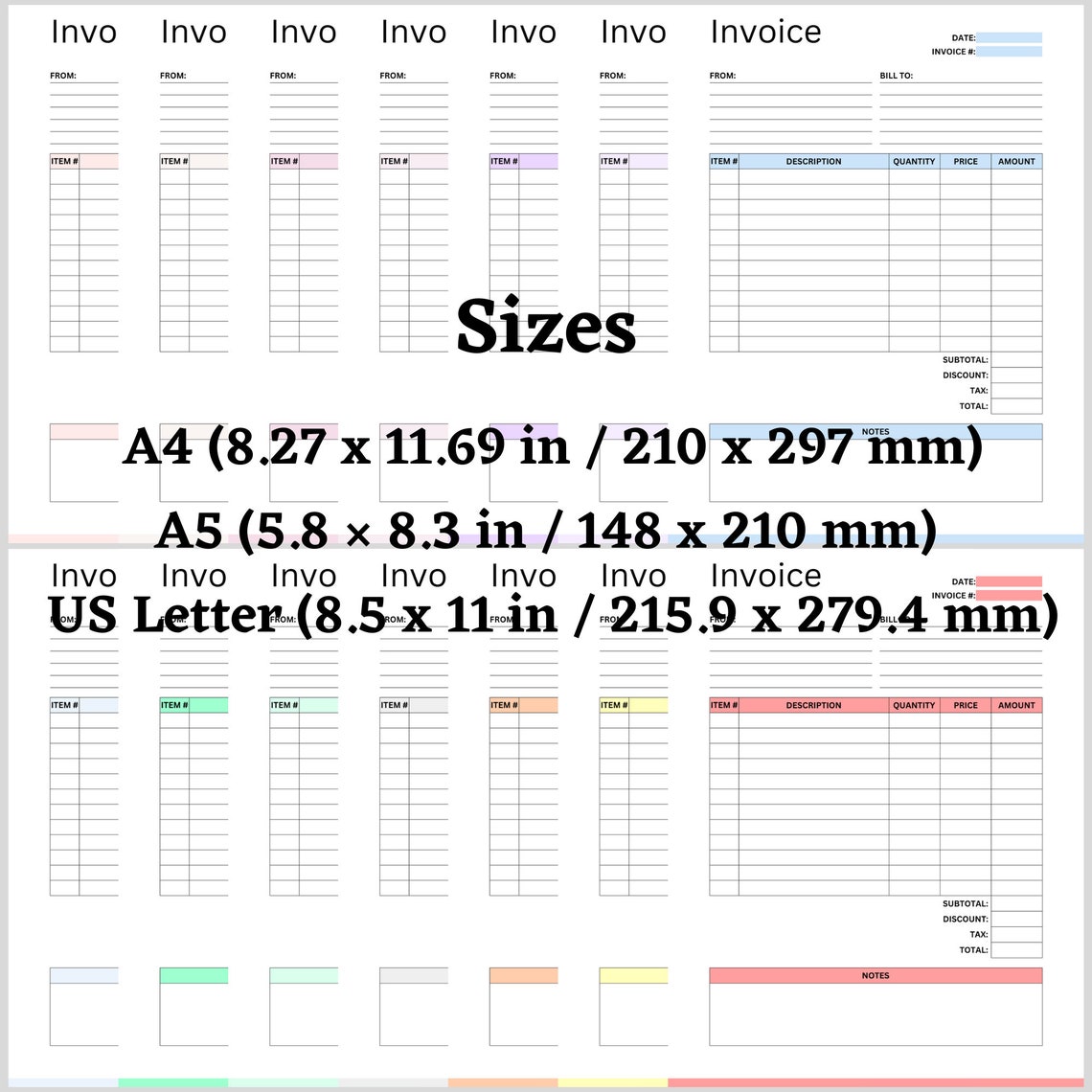 Printable Invoice, Small Business Template, Invoice Template, Payment ...