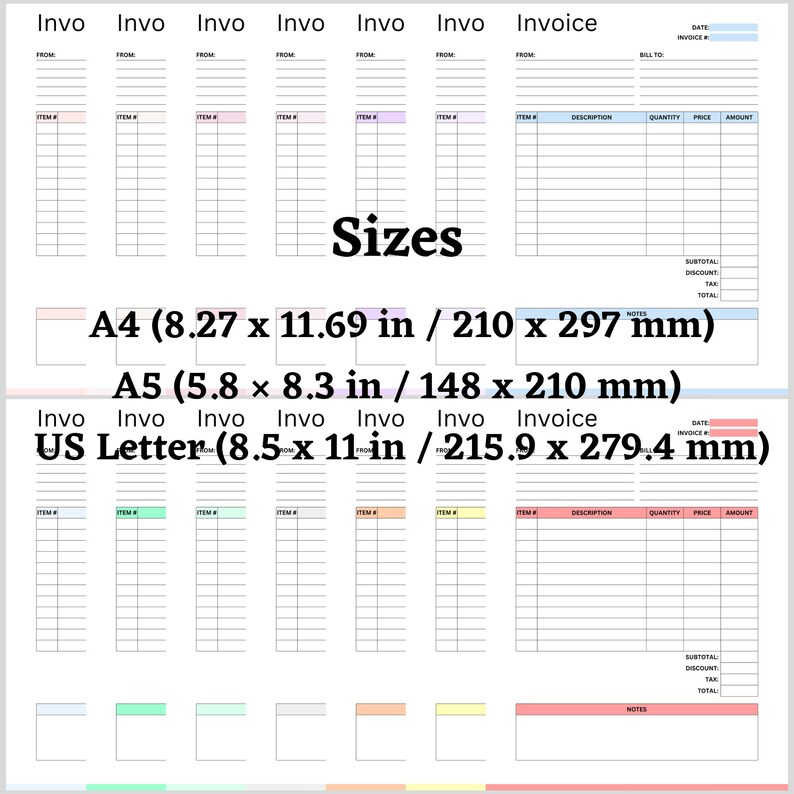 Printable Invoice, Small Business Template, Invoice Template, Payment ...