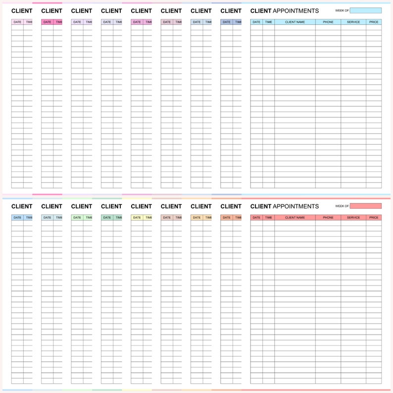 Editable Client Appointment Tracker, Printable Appointment Reminder, Meeting Log, Small Business ...