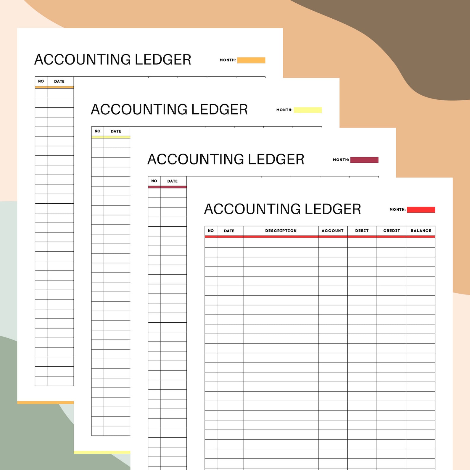 Printable Accounting Ledger Log for Credits and Debits - Etsy