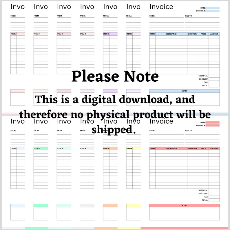 Printable Invoice, Small Business Template, Invoice Template, Payment ...