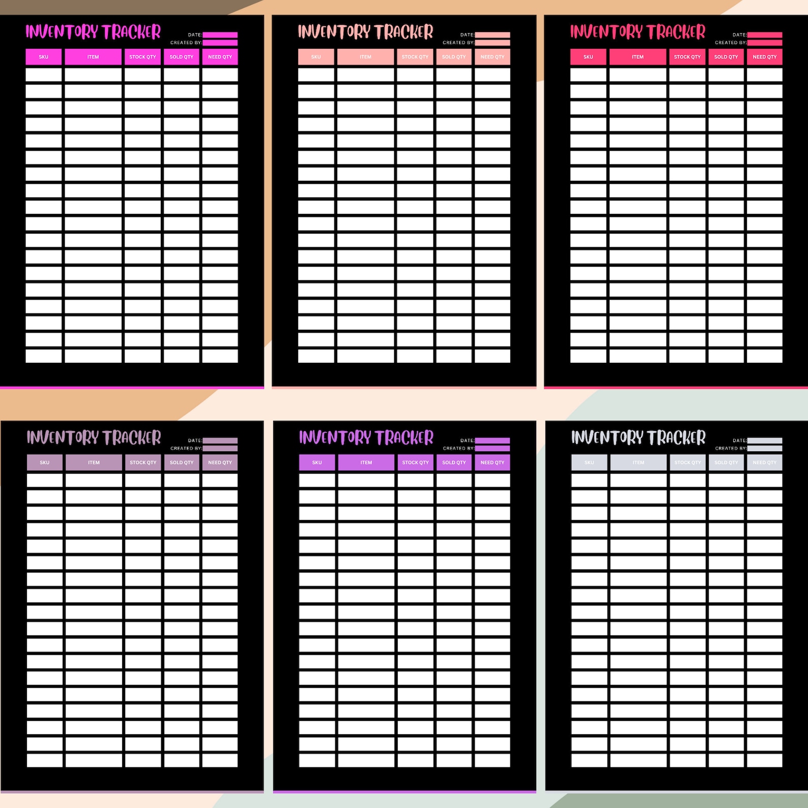 Printable Inventory Tracker, Small Business Organizer, Inventory ...