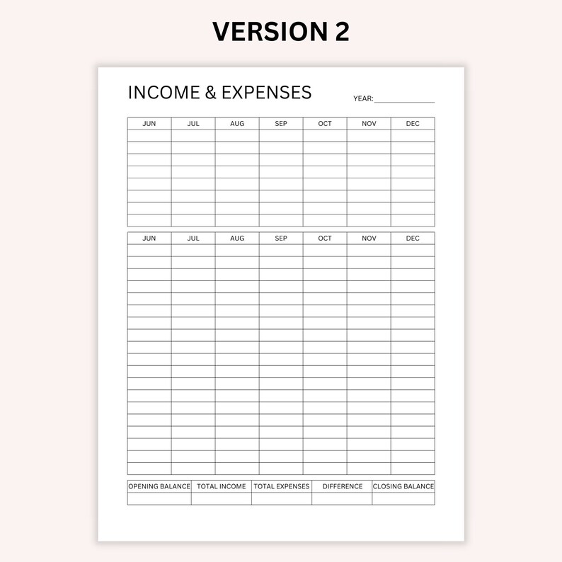 Printable Income & Expenses Tracker, Spending Tracker, Money Tracker ...