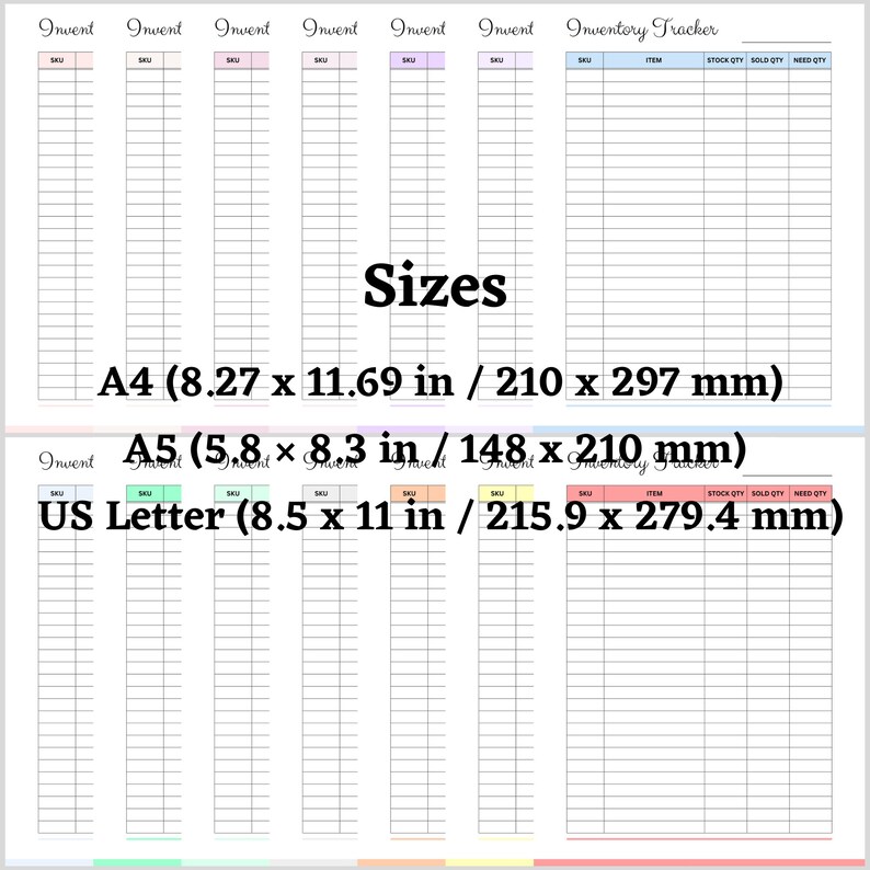 Printable Inventory Tracker, Inventory Management, Inventory Sheet ...