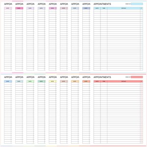 Editable Appointment Tracker, Printable Appointment Diary, Meeting ...