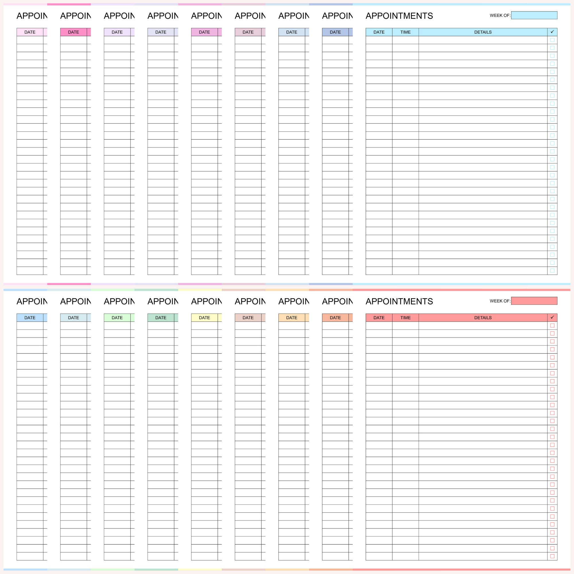 Editable Appointment Tracker, Printable Appointment Diary, Meeting ...