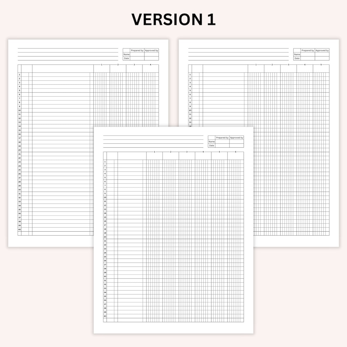 Printable Blank Accounting Ledger, Money Ledger, Bookkeeping, General ...