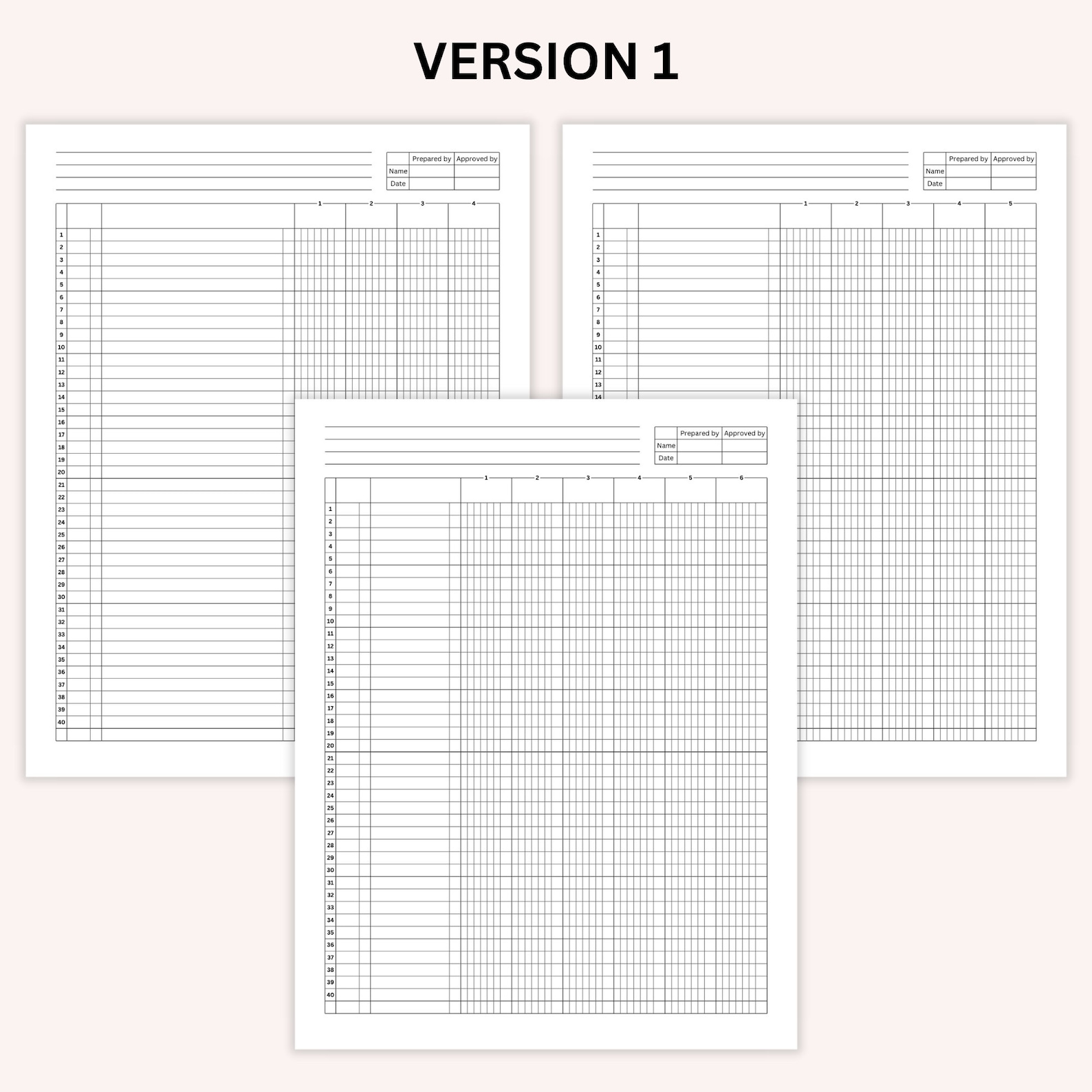 Printable Blank Accounting Ledger, Money Ledger, Bookkeeping, General ...