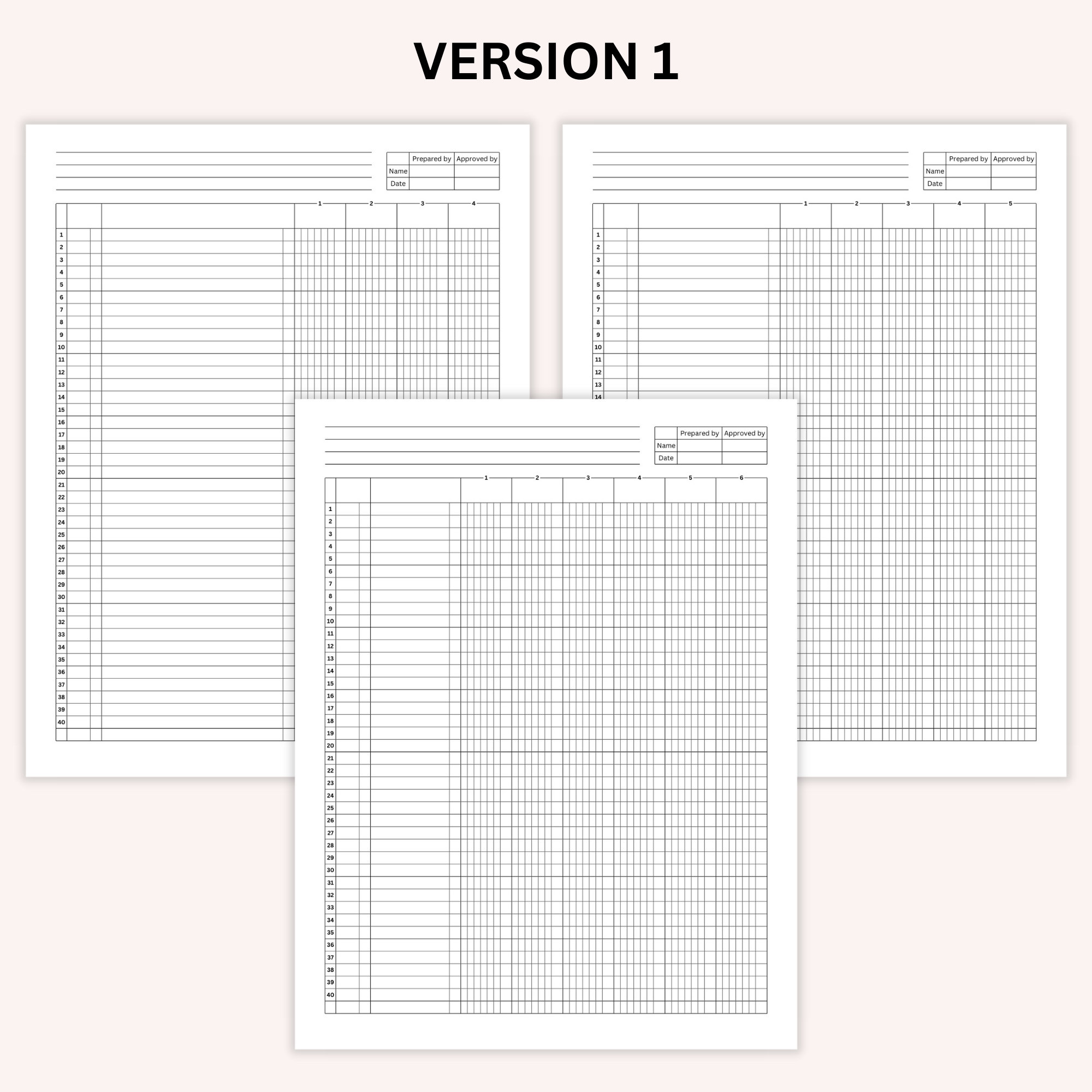 Printable Blank Accounting Ledger, Money Ledger, Bookkeeping, General ...
