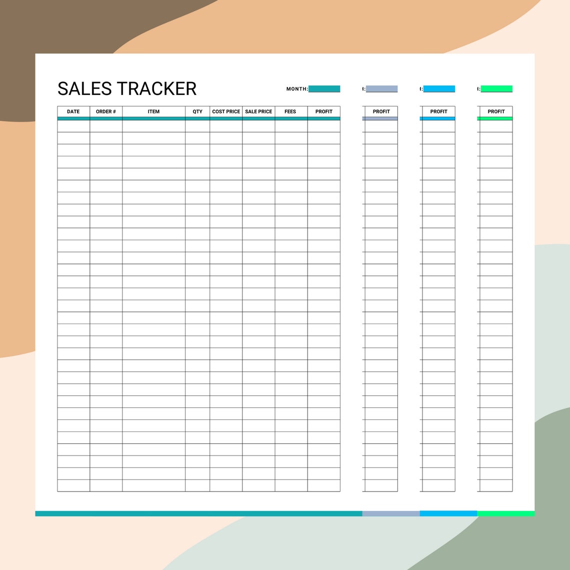 Printable Sales Tracker, Small Business, Order Tracker, Business Sales ...