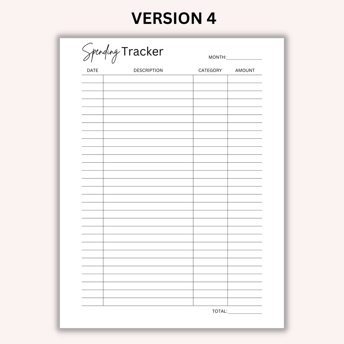 Printable Spending Tracker, Money Tracker, Expense Tracker, Purchase ...