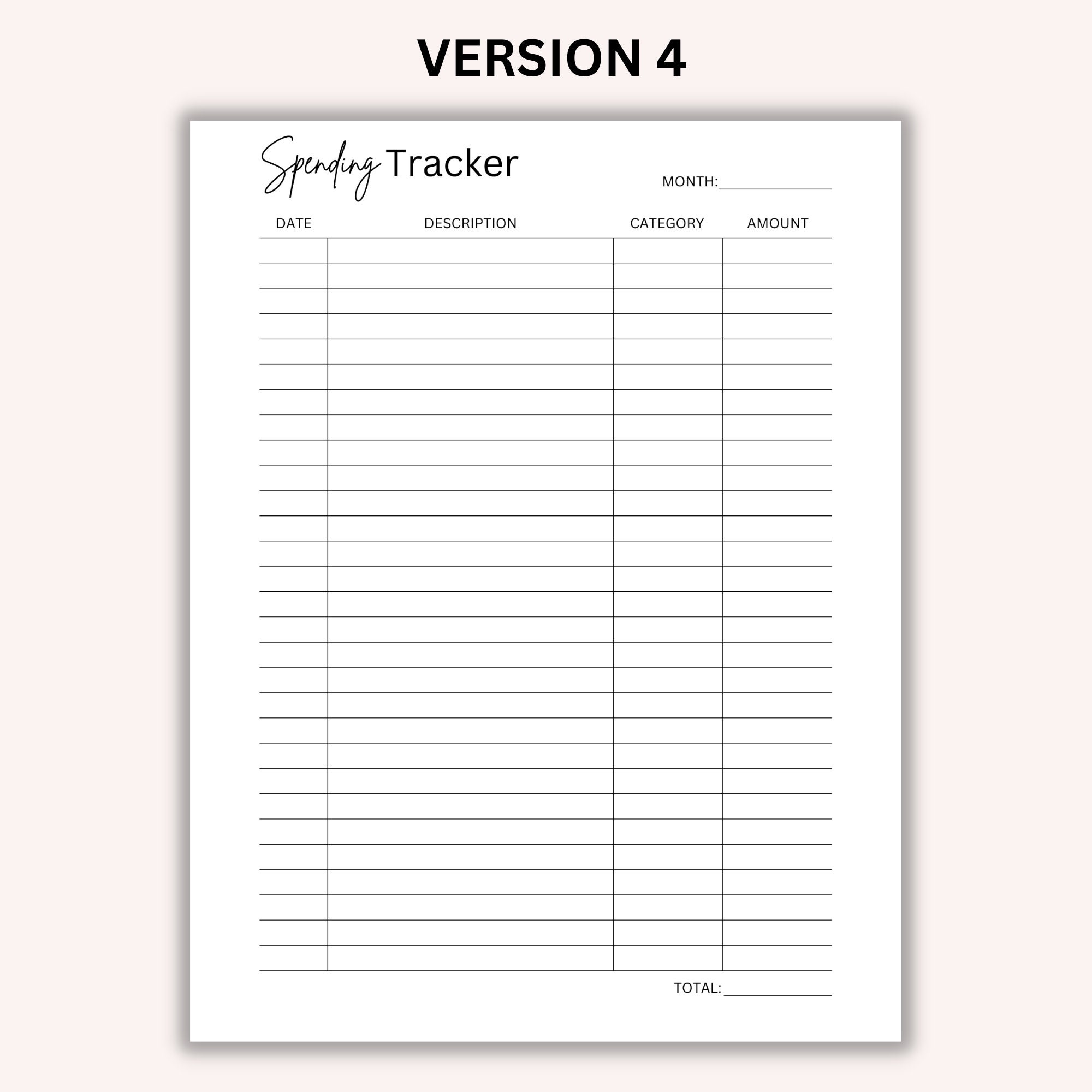 Printable Spending Tracker, Money Tracker, Expense Tracker, Purchase ...