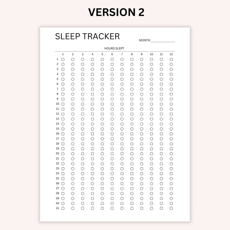Printable Sleep Tracker, Sleep Diary, Sleep Chart, Sleep Journal, Daily ...