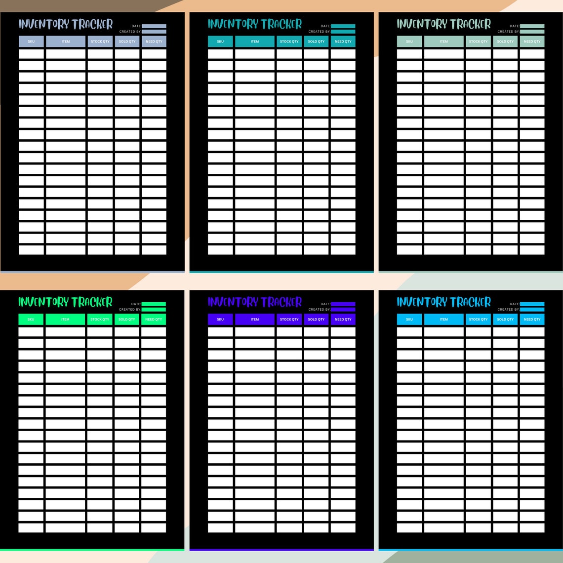 Printable Inventory Tracker, Small Business Organizer, Inventory ...