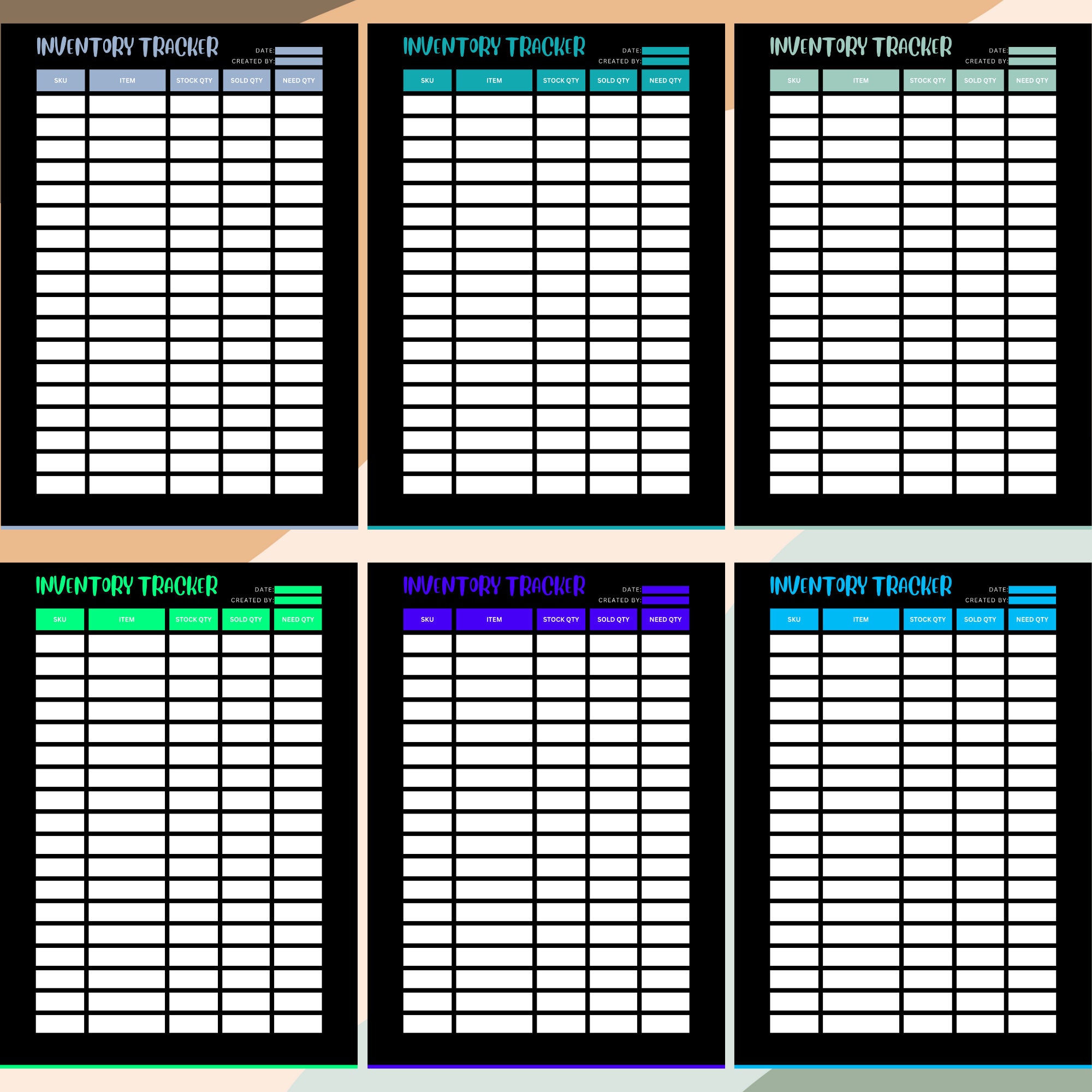 Printable Inventory Tracker, Small Business Organizer, Inventory ...