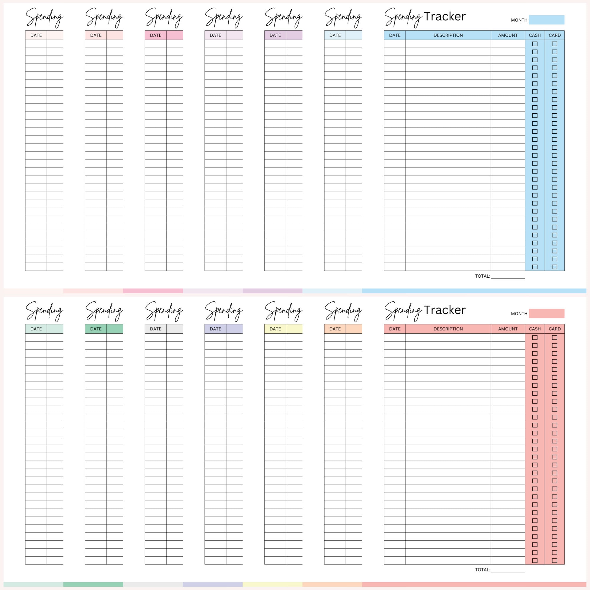 Printable Spending Tracker, Spending Log, Spending Journal, Money ...