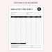 Editable Employee Time Sheet, Clock in & Out Sheet, Time Card, Work Log ...