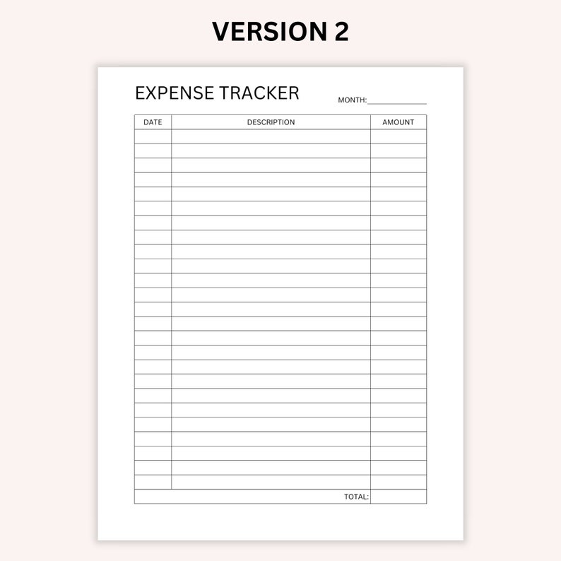 Printable Income & Expense Tracker, Spending Tracker, Money Tracker ...