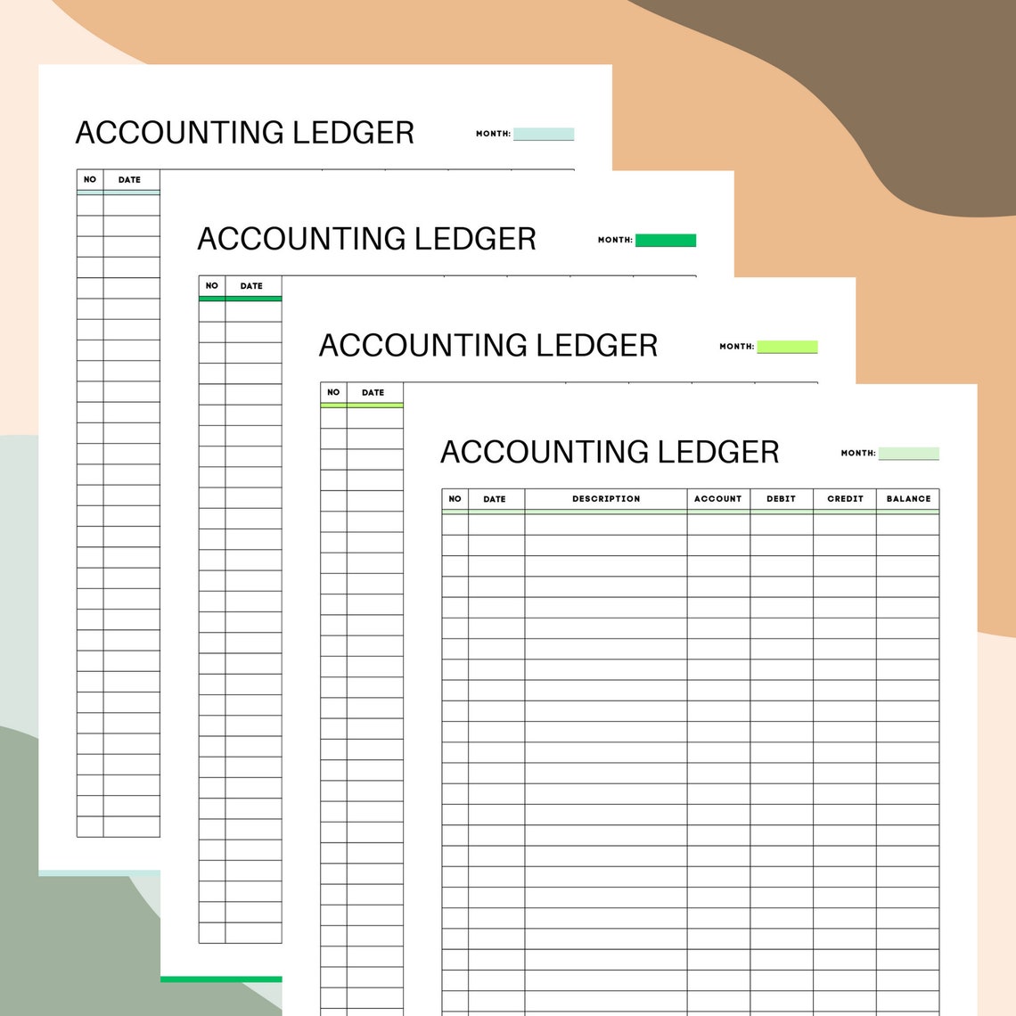 Printable Accounting Ledger Log for Credits and Debits - Etsy
