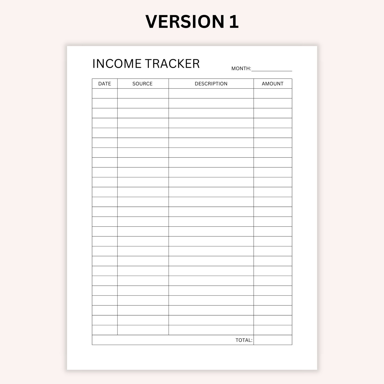 Printable Income & Expense Tracker, Spending Tracker, Money Tracker ...