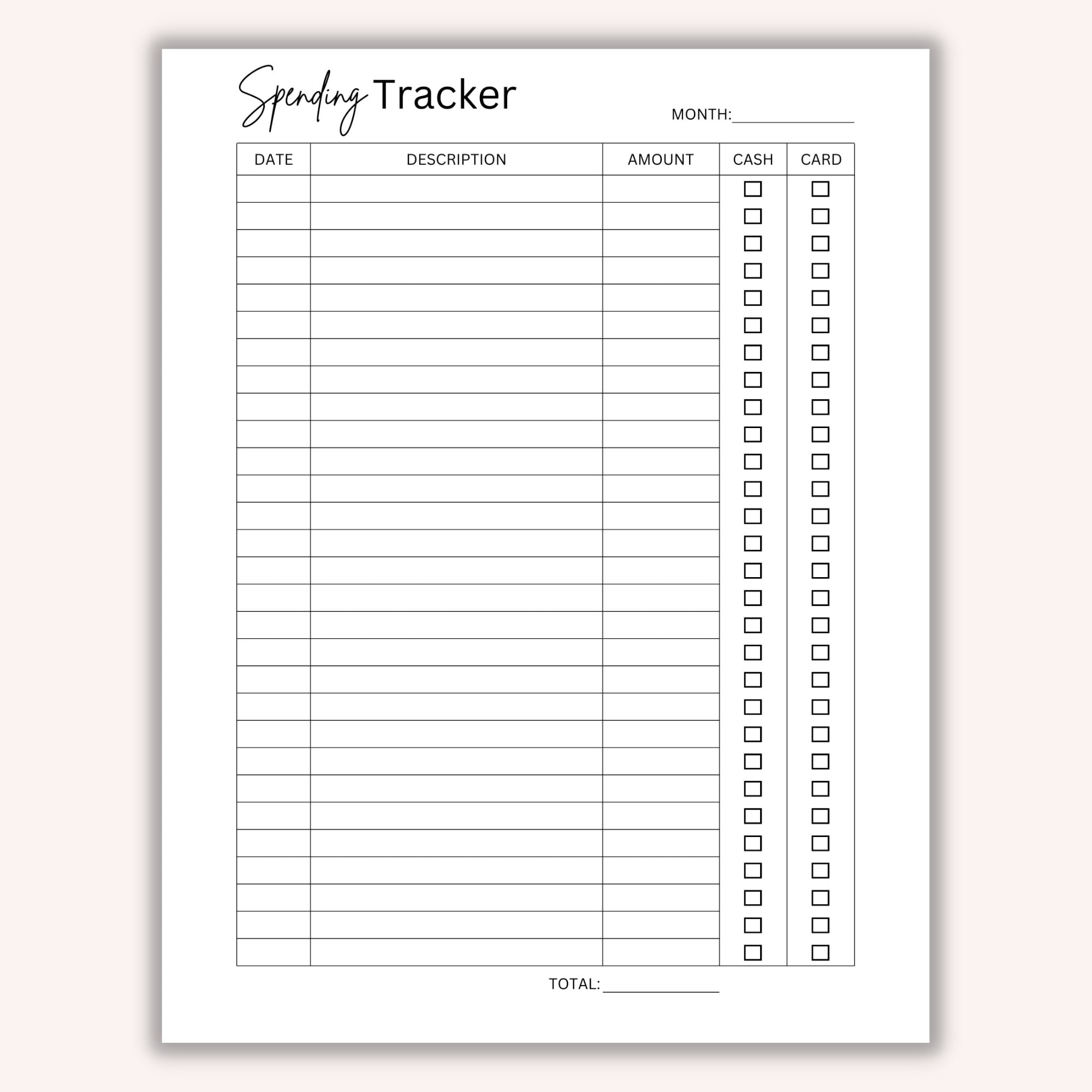 Printable Spending Tracker, Spending Log, Spending Journal, Money ...