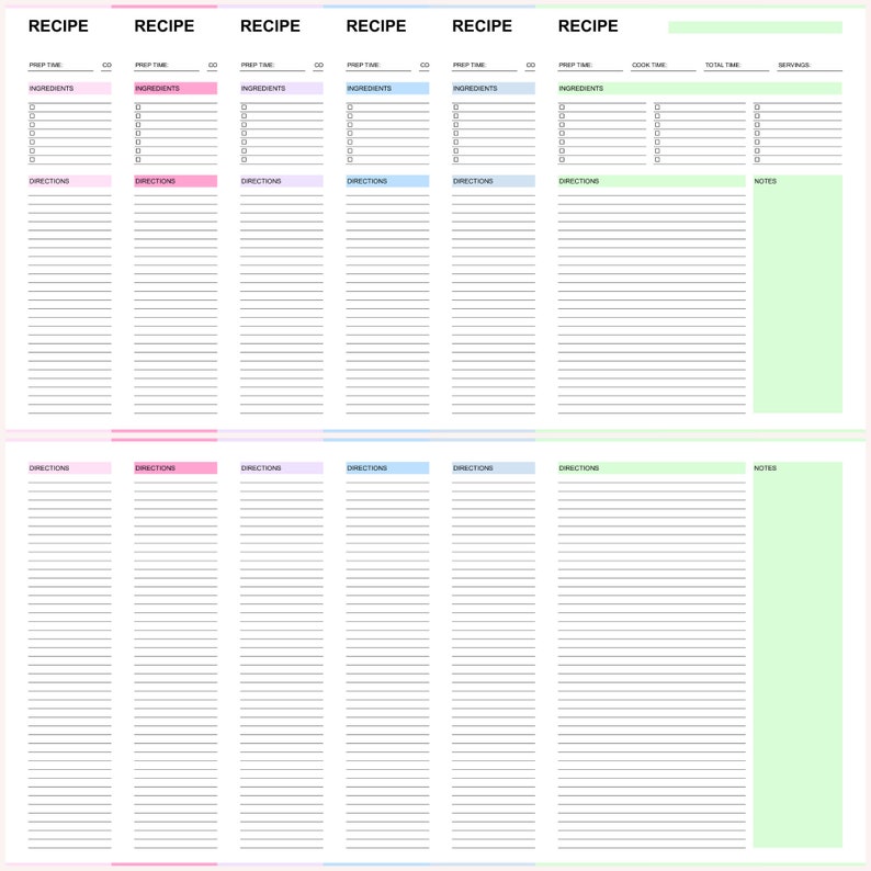Editable Recipe Template, Recipe Card Printable, Recipe Book, Recipe ...