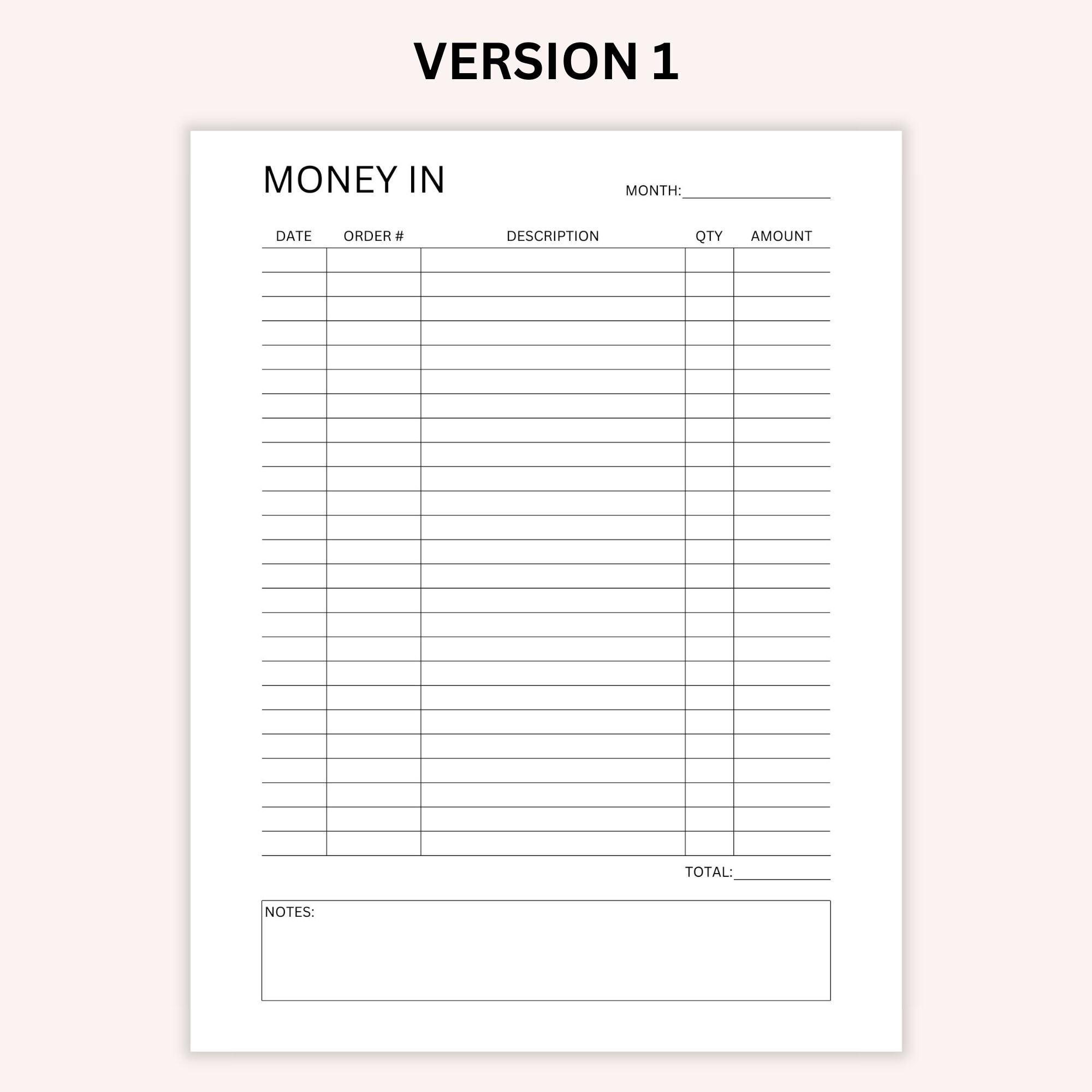 Printable Money Tracker, Expense Tracker, Savings Tracker, Money in ...