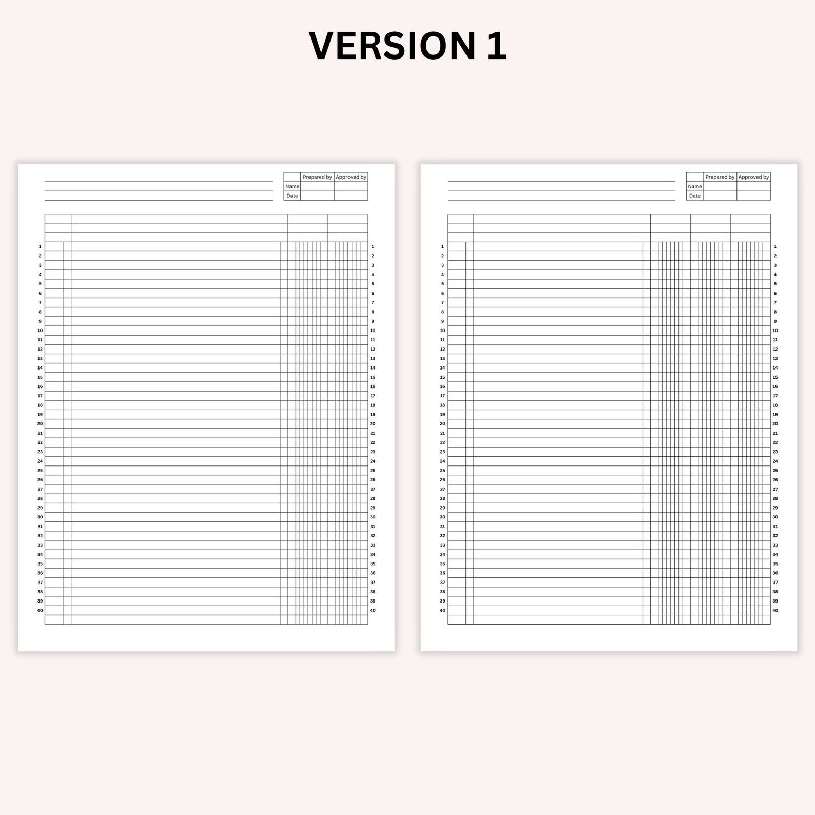 Printable Blank Accounting Ledger, Log for Credits and Debits ...
