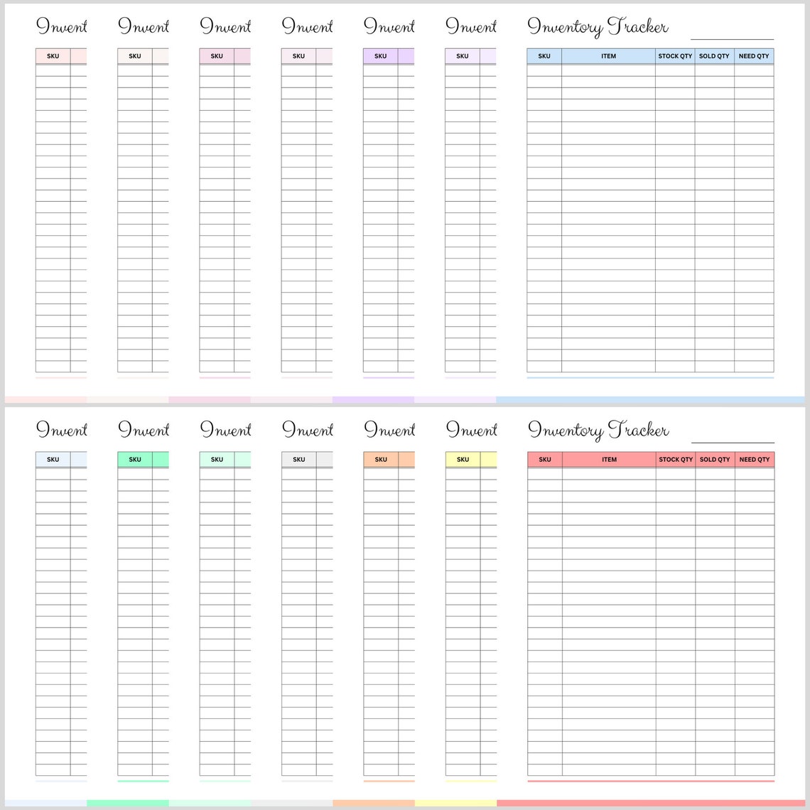 Printable Inventory Tracker, Inventory Management, Inventory Sheet ...