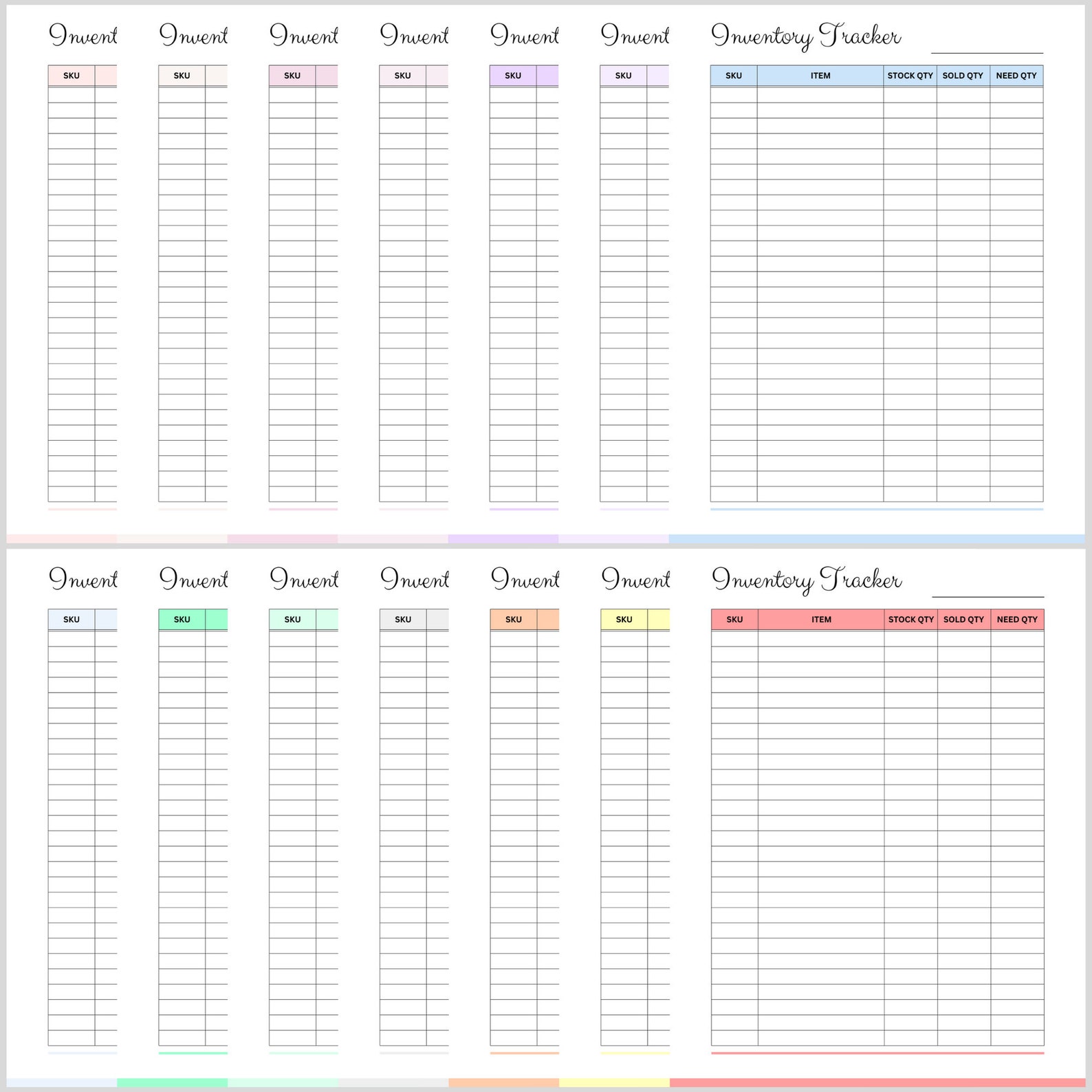Printable Inventory Tracker, Inventory Management, Inventory Sheet ...