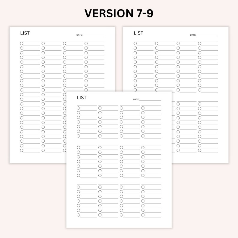 Printable Blank Checklist Template, to Do List, Daily Planner ...