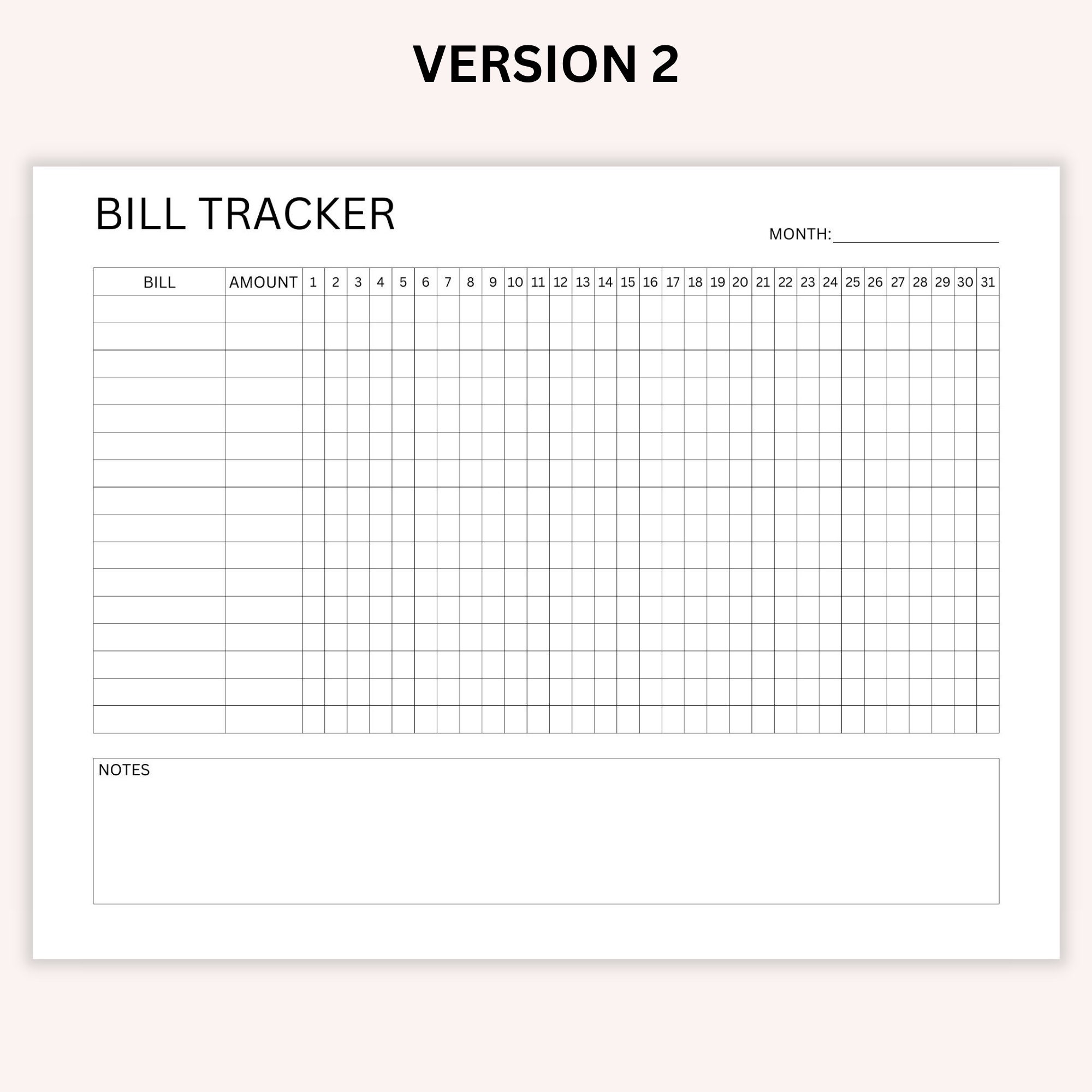 Printable Bill Tracker, Monthly Bill Tracker, Spending Tracker, Expense ...