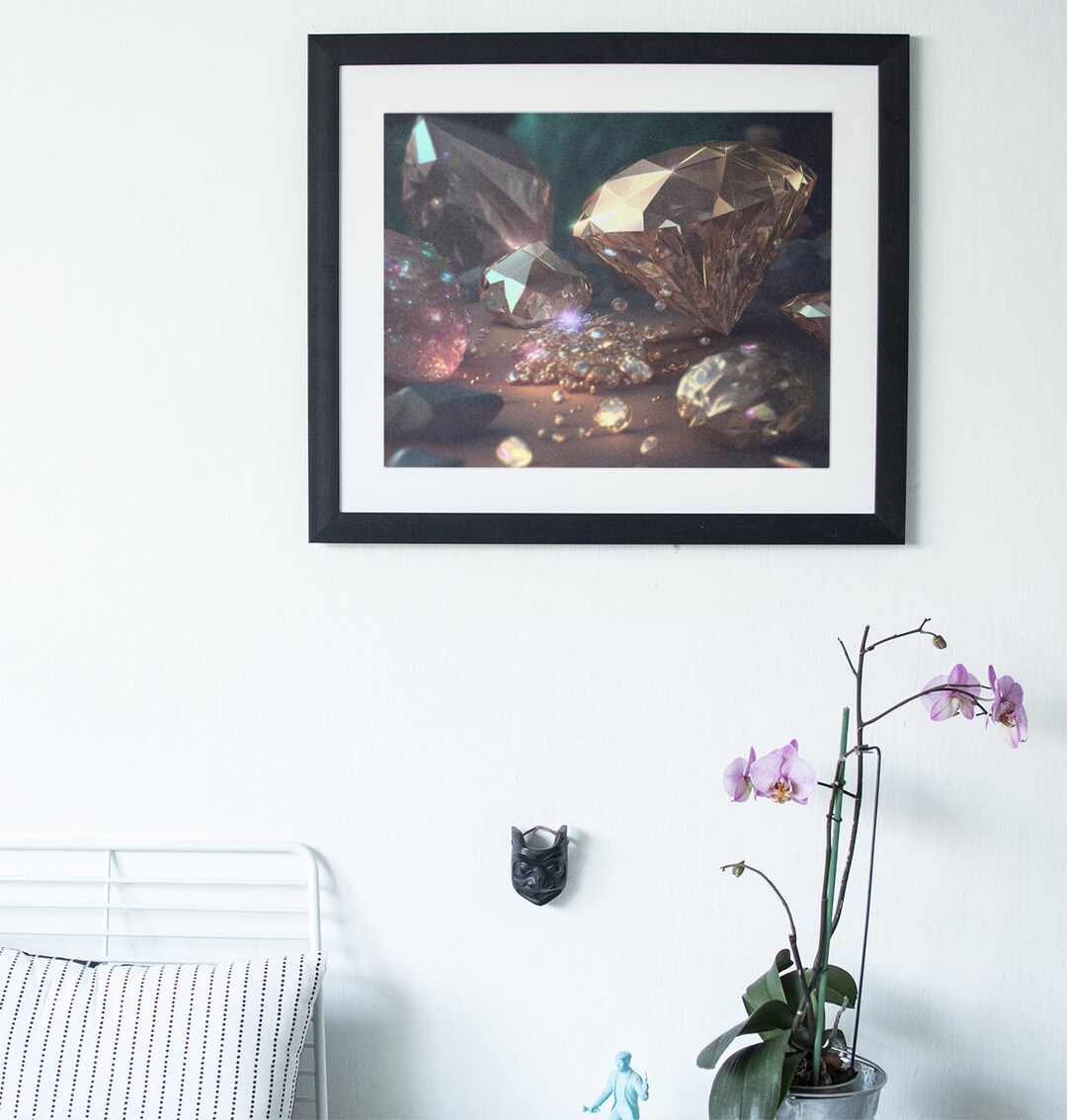 Shining Diamonds Digital Download Wall Art, 8k Very Realistic Diamonds ...