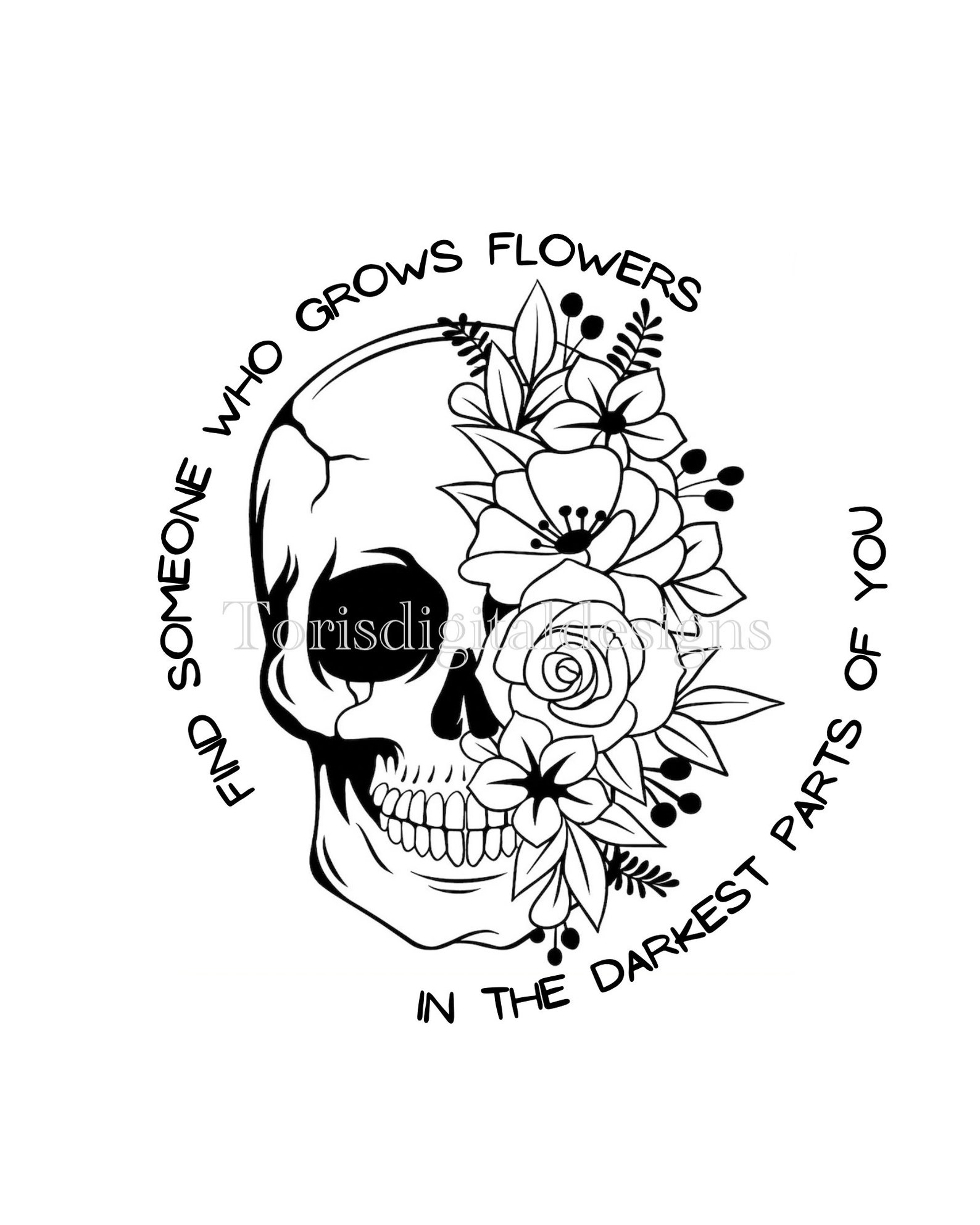 Flowered Skull Lyrics SVG - Etsy