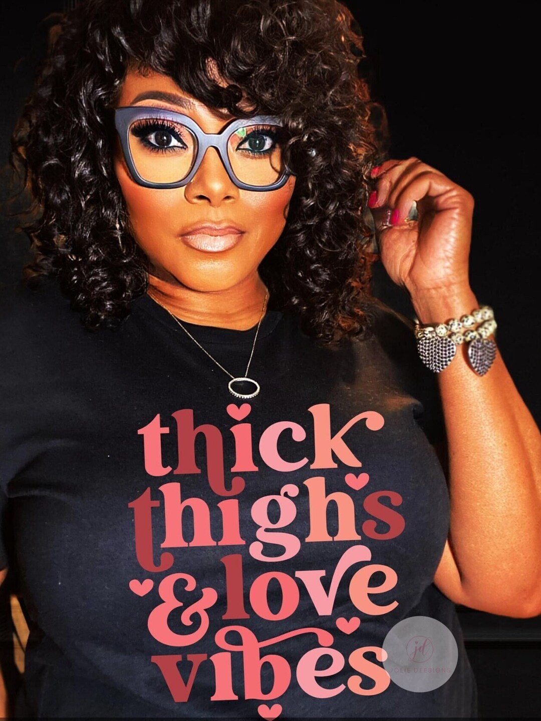 Thick Thighs & Love Vibes Valentine's Day T-shirt Thick Thighs Love ...