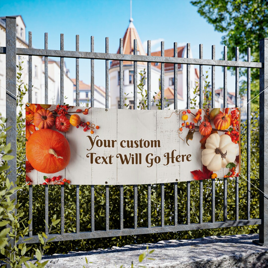 Custom Fall Banner L Fall Decorations | Thanksgiving Dinner Decor L ...