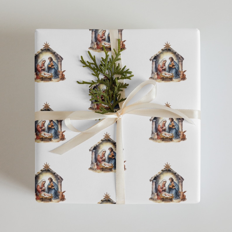 Nativity Wrapping Paper Sheets, Christian Gift Wrapping Paper, Nativity ...
