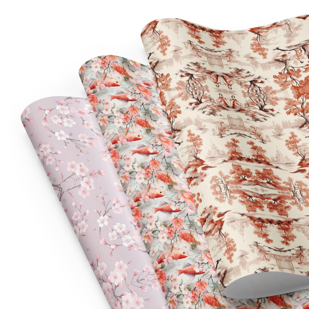 Cherry Blossom Wrapping Paper, Asian -theme Wrapping Paper, Wrapping ...