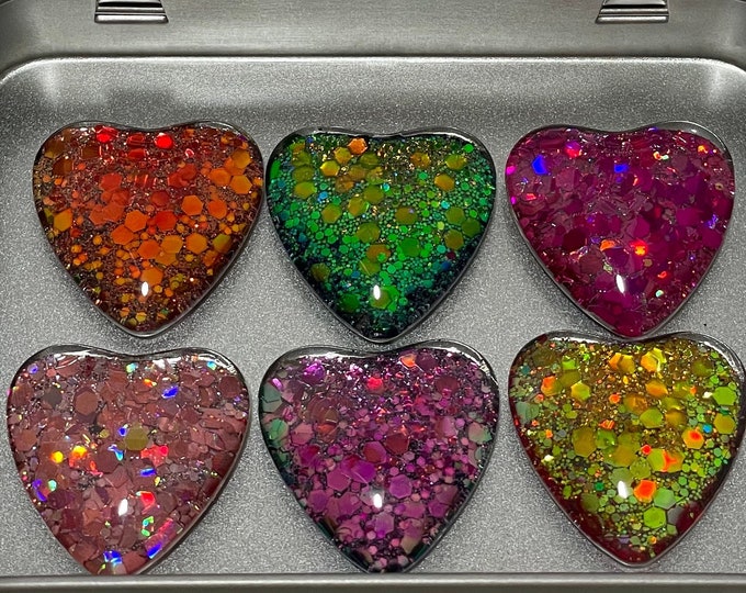 Holographic Heart Refrigerator Magnets | Heart Fridge Magnet Set ...