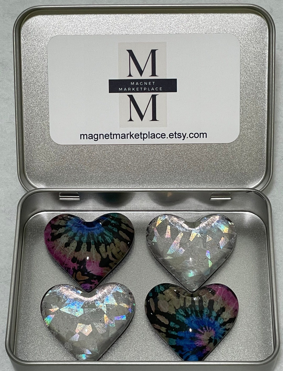 Hearts Magnet Set | Big Hearts Magnets | Holographic Heart Magnets ...