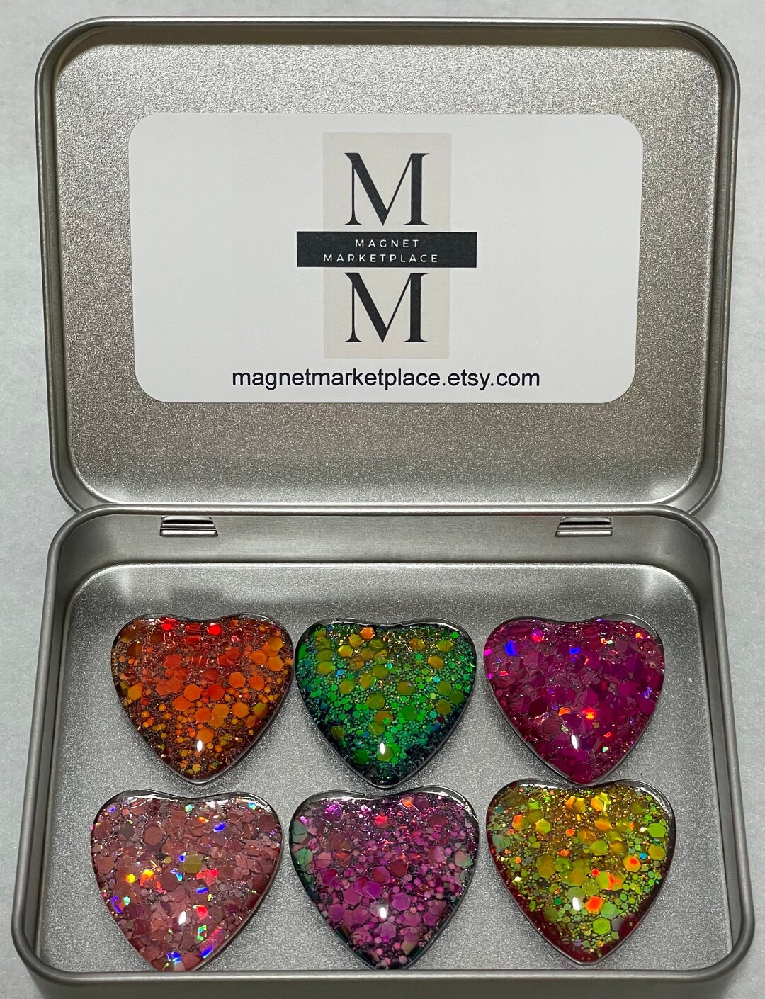 Holographic Heart Refrigerator Magnets | Heart Fridge Magnet Set ...