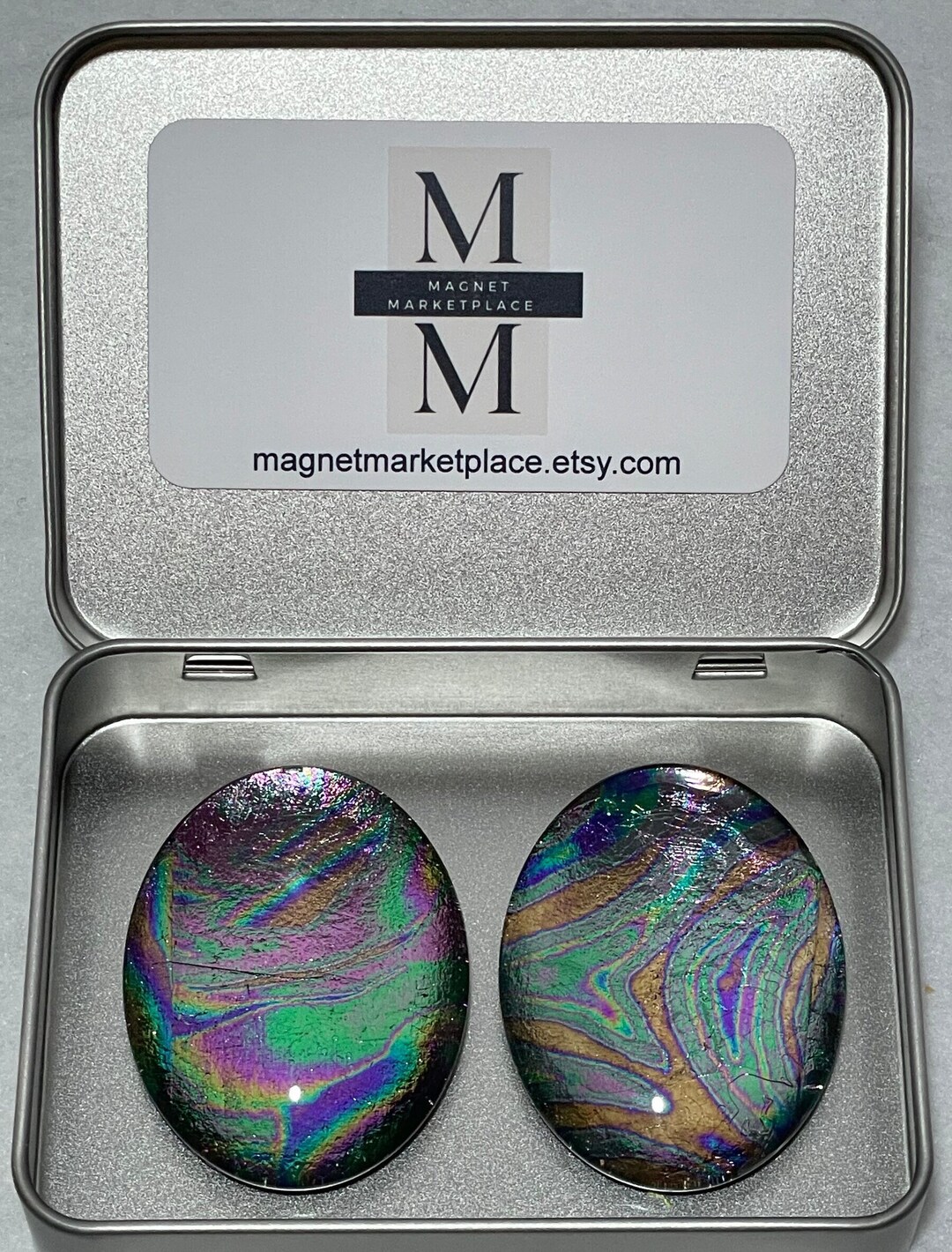 Rainbow Iridescent Magnets | Giant Oval Oil Spill Rainbow Magnets ...