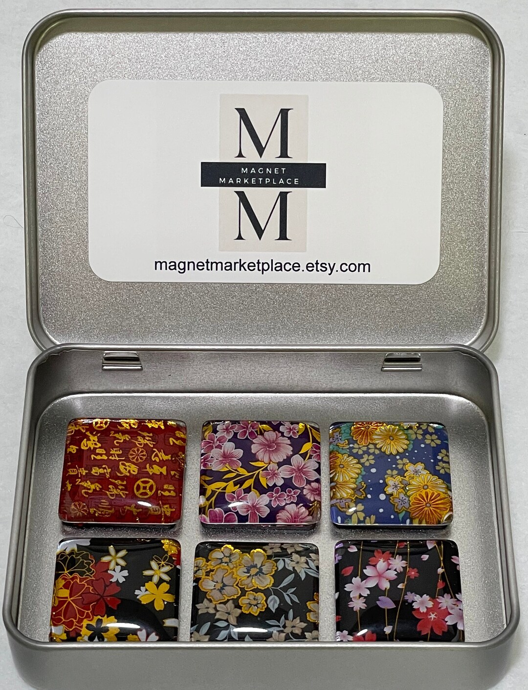 Asian Magnet Set Floral Japanese Style Floral Magnets Asian Floral ...