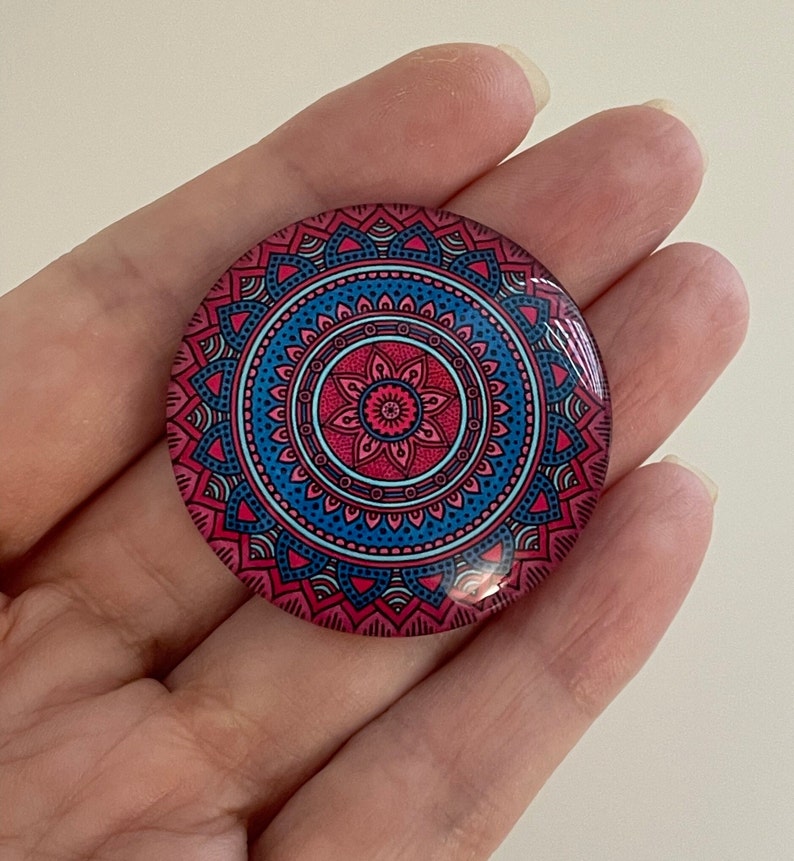 Mandala Magnets | Mandala Art | Fridge Magnet Set | Big Mandala Magnets ...