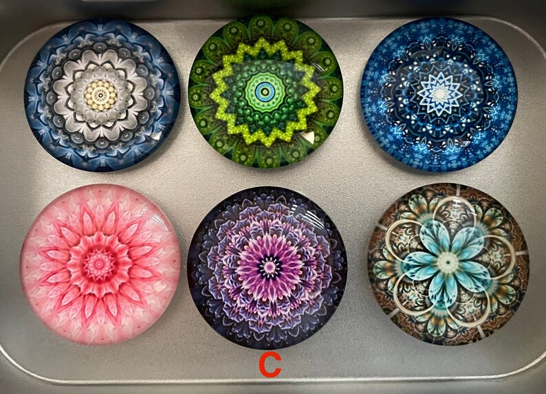 Mandala Decoration Magnets | Mandala Magnet Set | Fridge Magnets ...
